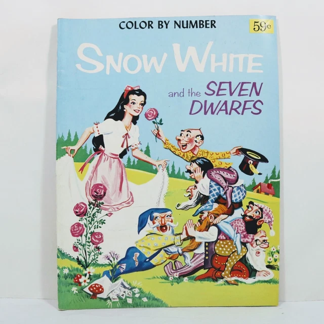 VINTAGE SNOW WHITE and The Seven Dwarfs Coloring Book A64-8 UNKNOWN ...