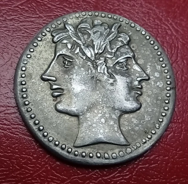 RIPRODUZIONE GIANO BIFRONTE Impero Romano, Materiale Amagnetico 5.88 Gr ...