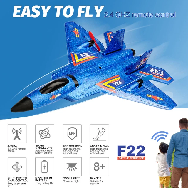 2.4GHZ REMOTE CONTROL Plane Glider Airplane EPP Foam RC Plane Fighter ...