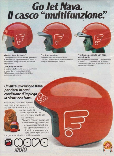 ADVERTISING PUBBLICITÀ-CASCO MOTO NAVA GO JET 1982 HELMETS VINTAGE ...