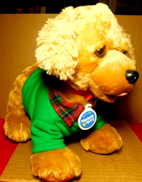 B-A-B~BUILD-A-BEAR PROMISE PETS Brown Dog With Red Collar & Green Shirt ...