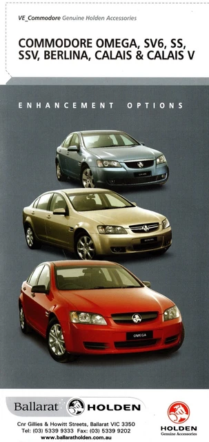 HOLDEN COMMODORE VE Small Accessories Brochure $18.00 - PicClick AU