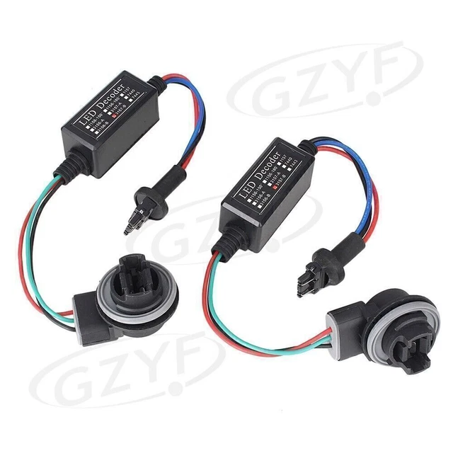 2X 3157B ADATTATORE Decoder LED Auto Frecce Anti-Iper-Lampeggiamento ...