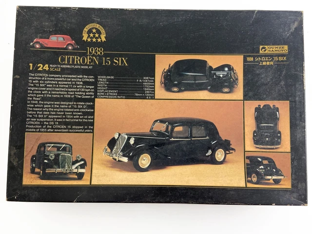 VERY RARE 1/24 GUNZE SANGYO model kit 1938 CITROEN 15 SIX. Kit No FG ...