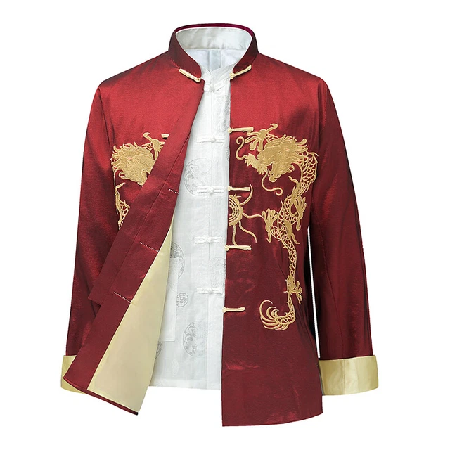 MENS TRADITIONAL CHINESE Tang Suit Jacket Bruce Lee Kung Fu Martial ...