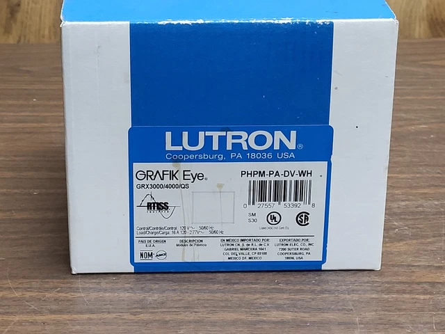 LUTRON PHPM-PA-DV-WH GRAFIK Eye Power Module Phase-Adaptive Grx3000 ...