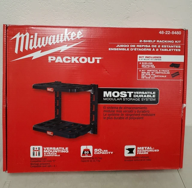 *NEW* MILWAUKEE (48-22-8480) Packout Heavy Duty 2-Shelf Racking Kit $52 ...