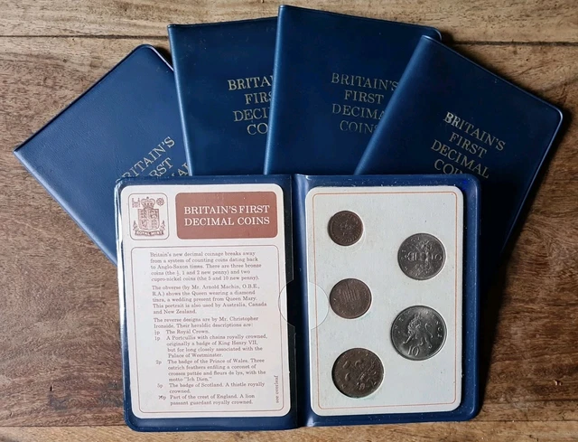 FIVE BRITAIN’S FIRST decimal coins set 1971. 10x Complete Sets £8.12 ...