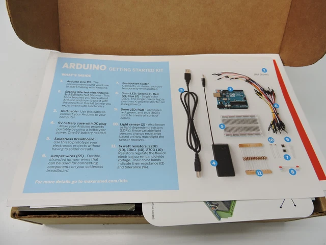 ARDUINO THE OFFICIAL Starter Kit Deluxe Bundle with Make: Arduino Uno ...