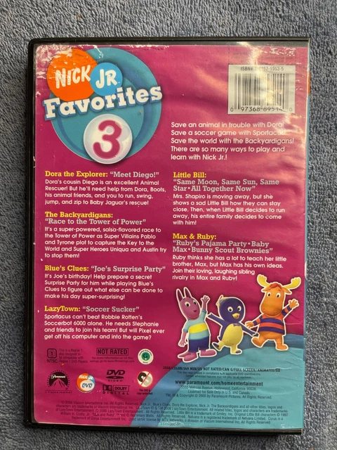 NICK JR - Favorites Vol 3 - Little Bill/Blues Clues/Dora ++ DVD ...