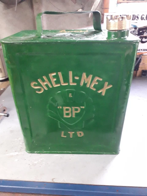 VINTAGE SHELL-MEX BP 2 gallon petrol can £24.99 - PicClick UK