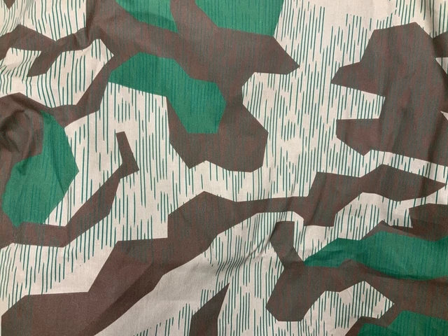 WW2 GERMAN SPLINTER green camouflage fabric material (sold by the metre ...