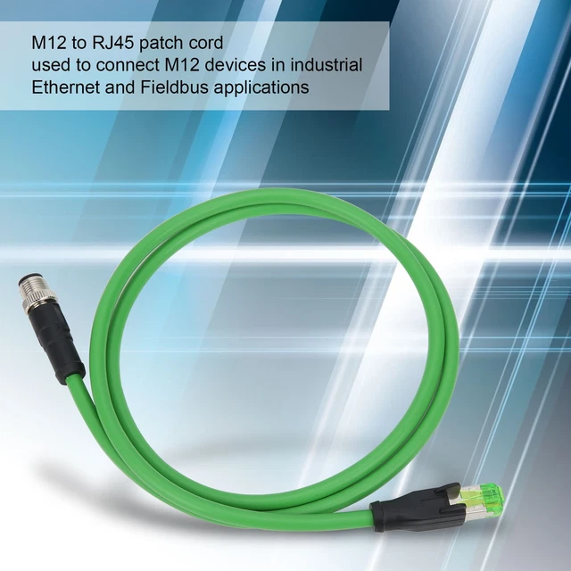 M12 TO RJ45 Patch Cord 4Pin Networking Cable For Industrial Ethernet £ ...