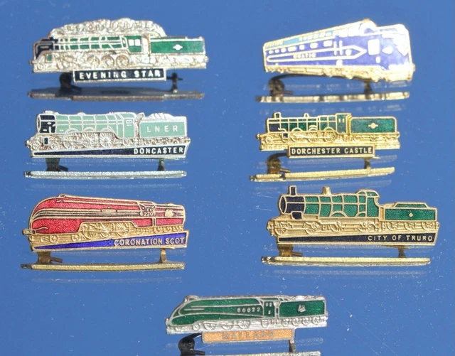 ORIGINAL LNER BRITISH Railways 7 Enamel Badges Evening Star Coronation ...