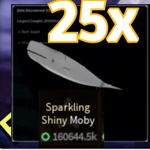 FISCH 🎮 25X MOBY SECRET FISH 🎮FISCH ROBLOX $20.74 - PicClick CA