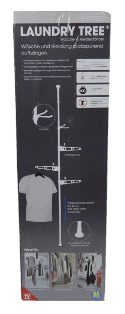 LIVINGTON LAUNDRY TREE Laundry Bar Laundry Stand Telescopic Bar Clothes ...