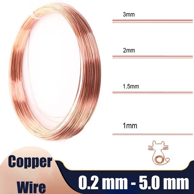 COPPER WIRE ROUND Solid Bare or Non Tarnish 0.2 0.3 0.4 0.5 0.6 0.8 1 1 ...