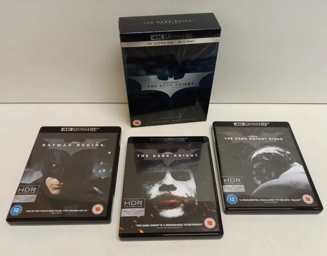 THE DARK KNIGHT Trilogy Box Set 4K Ultra HD Blu-Ray DVD Certificate 12 ...