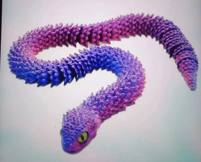 PYTHON SNAKE 30CM Fully articulated 3d Printed Model (BLUE RED) - New £ ...