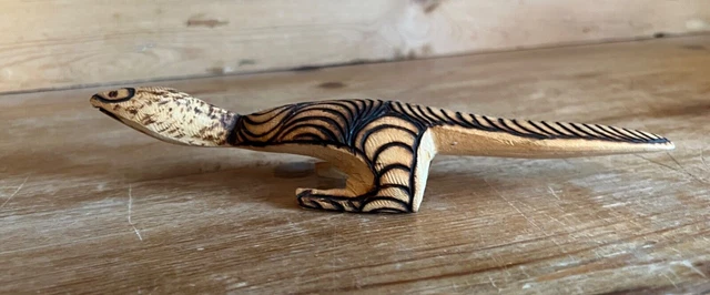 VINTAGE ORIGINAL AUSTRALIAN Aboriginal Art Wire Burned Wood Carving ...
