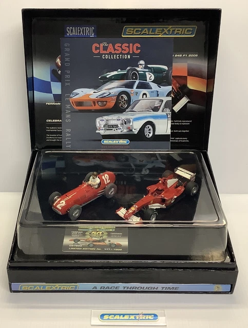 C2782A CELEBRATING 50 Years Of Scalextric 2007 Ferrari 2 Car Set & Book ...