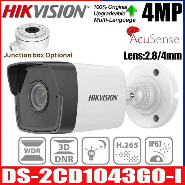 HIKVISION DS-2CD1043G0-I 4MP Fixed IR H.265+ Bullet IP POE Kamera + DS ...
