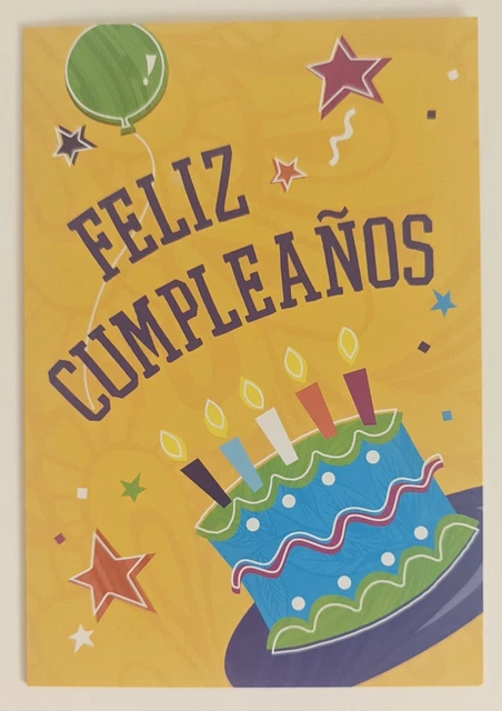 FELIZ CUMPLEANOS!!! (HAPPY Birthday!!) Greeting Card (+ Envelope 5x7 ...