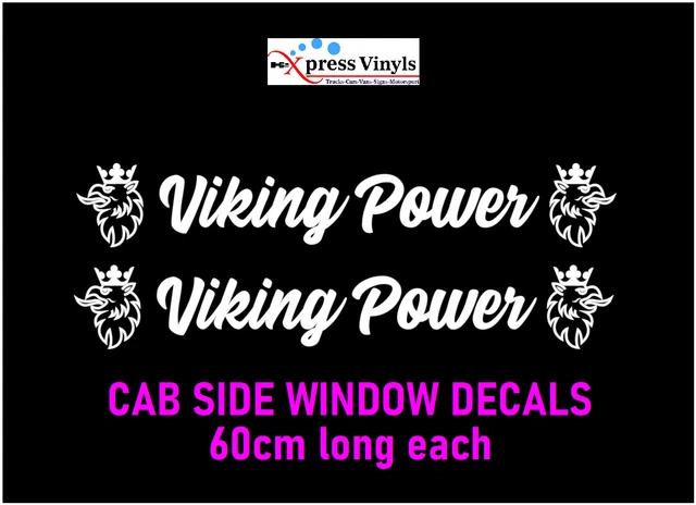 SCANIA &VIKING POWER& cab window decals x 2. Scania truck stickers ANY ...
