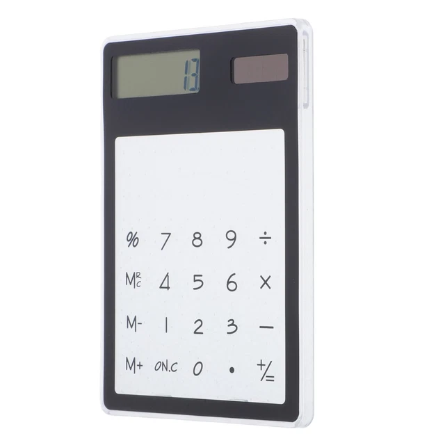 UNIQUE TRANSPARENT TOUCH Panel Design Solar Powered Calculator (Black ...