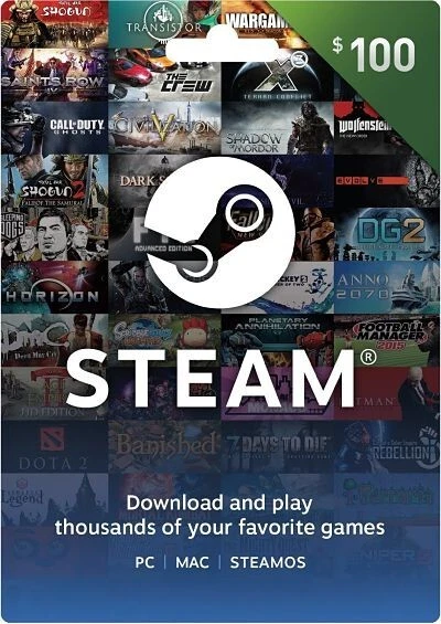 STEAM GIFT CARD PC Prepaid Gift card Gaming Card Game Gift Card ...