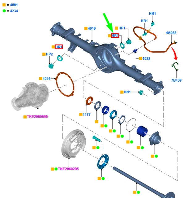NEW FORD RANGER T6 Rear Axle Drain Plug O-Ring Ab39-32118-Aa 1733252 ...