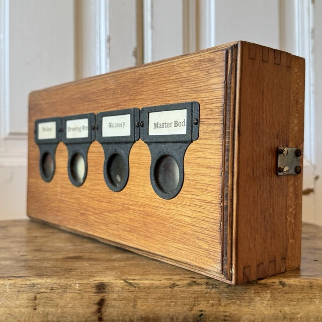 VINTAGE BUTLER INDICATOR Servant Call Box Bell Wooden Frame Untested ...