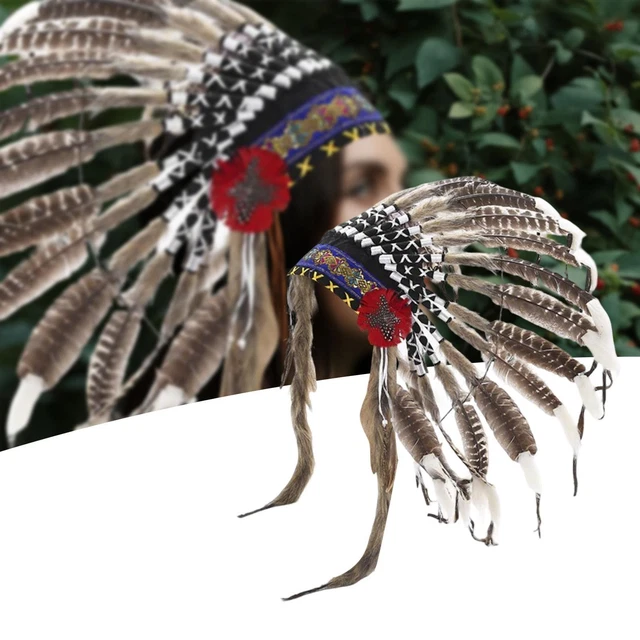 INDIAN HEADDRESS NOVELTY Men Women Headpiece for Festival Show Cosplay ...