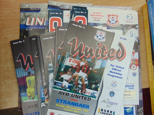 BUNDLE OF 14 x Ayr United FC Programmes 2001-2004 Listed £2.99 ...