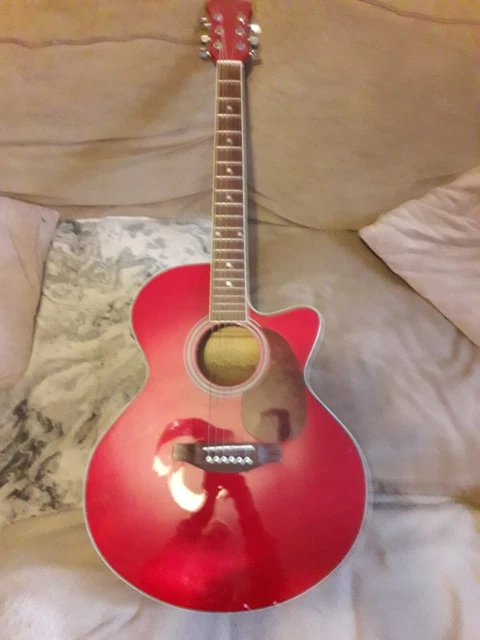 VINTAGE FRESHMANS RED Guitar, one string missing. FA100JRDE. £40.00 ...