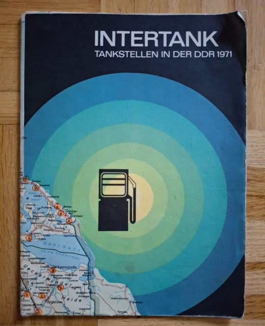 INTERTANK TANKSTELLEN IN der DDR 1971 Landkarte original ca. 62 x 85 cm ...