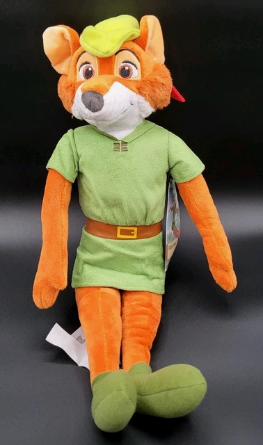 DISNEY STORE ROBIN Hood Fox 19” Plush Stuffed Animal Doll Orange Green ...