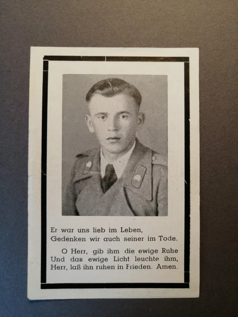 WW2 GERMAN DEATH Card Panzer Romania Fell 1 Year After Brother Original ...