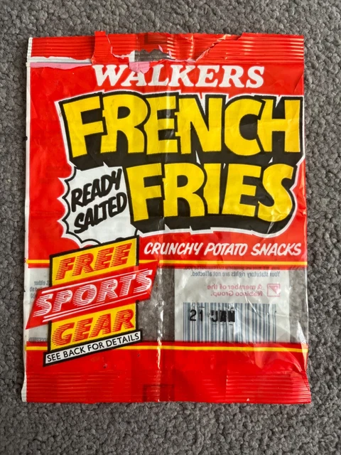 1980'S VINTAGE WALKERS French Fries ready salted empty crisp packet ...