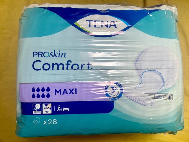 1X TENA PROSKIN Comfort Maxi - Pack of 28 - Large Incontinence Pads ...