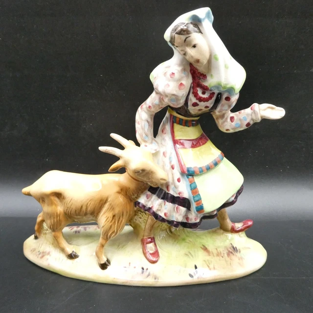 RARE VINTAGE BESWICK 1234 Italian Girl Leading a Goat Figurine £149.99 ...