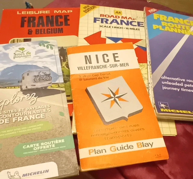 5 X MAPS of France:Road Map,Route Planning,Explorer,France&Belgium ...