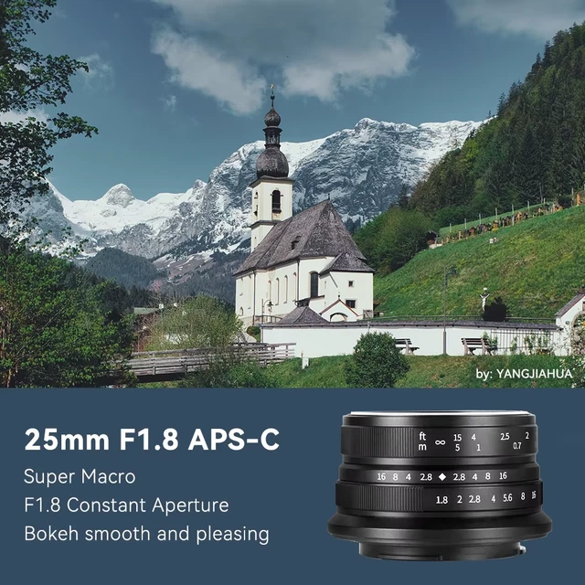 7ARTISANS 25MM F1.8 MF APS-C Prime Lens Manual Mirrorless Camera For ...