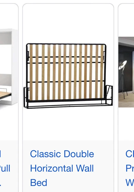 HORIZONTAL WALL BED Double Folding Bed Frame £50.00 - PicClick UK