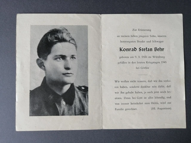 WW2 GERMAN DEATHCARD 10th SS Panzer Div Frundsberg Gorlitz 1945 ...
