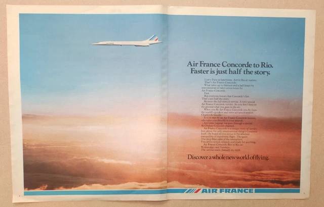 AIR FRANCE CONCORDE Original UK Press Advert 1975 £5.91 - PicClick UK