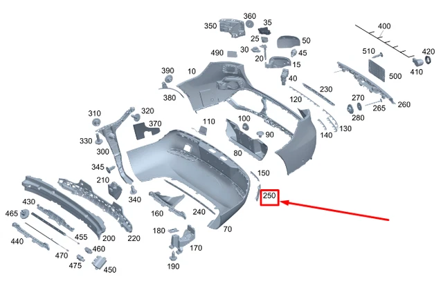MERCEDES-BENZ EQC COVER paraurti posteriore sinistro griglia ...