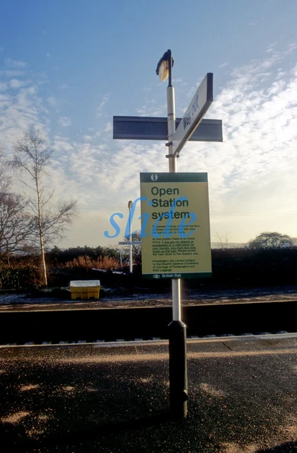 BRITISH RAILWAYS SILVERDALE Open Station Sign 1989 Original Slide ...