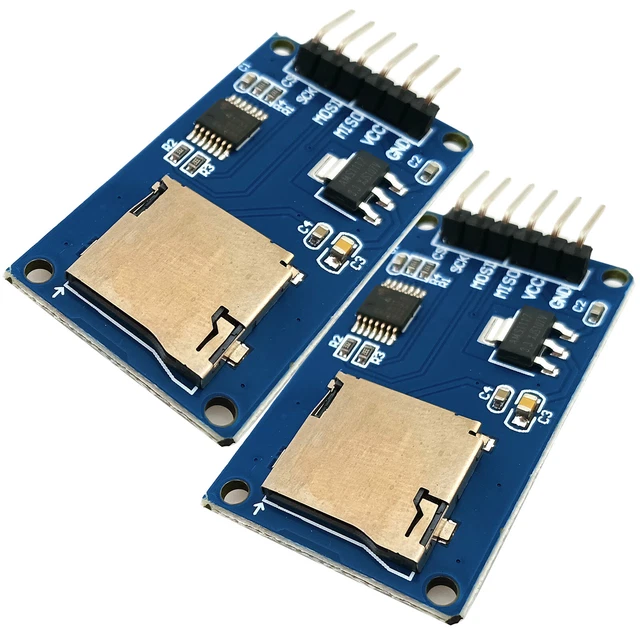 2PCS MICRO SD Card Module Connector SPI Pinout for ESP32 ESP8266 ...