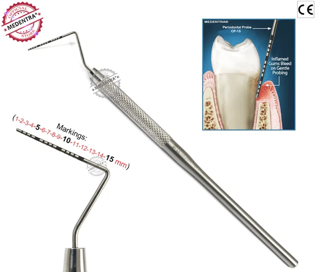 PERIODONTAL-PROBES-UNC-15-BPE-PROBE-MARKING-COLOR-CODED-EXAMINATION ...
